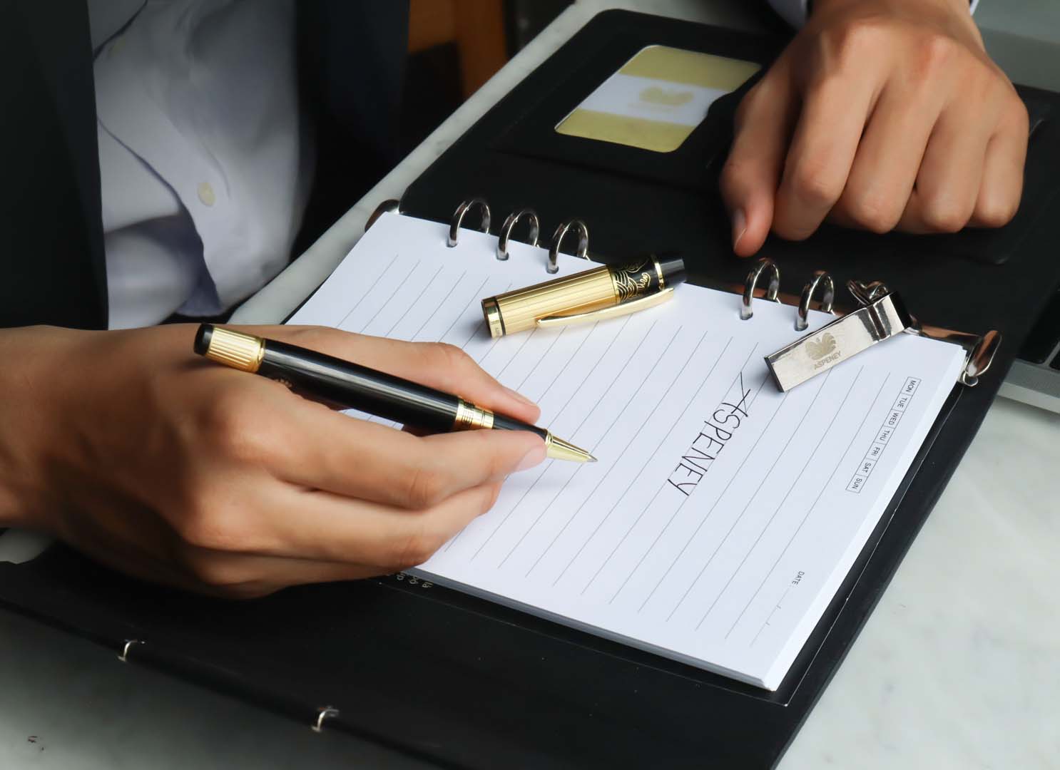 Aspeney1 USB Signing Pen Leather Notebook Gift Set | Shopee Thailand