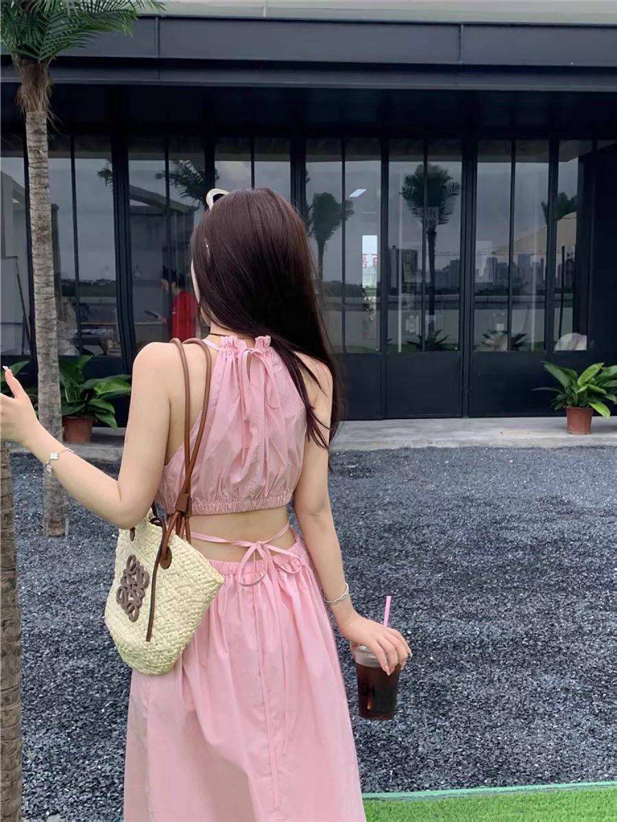 เดรสยาวสายเดี่ยวแม็กซี่เดรสยาวคล้องคอ ladylike คุณภาพสวย V890 PANOSI | Shopee Thailand