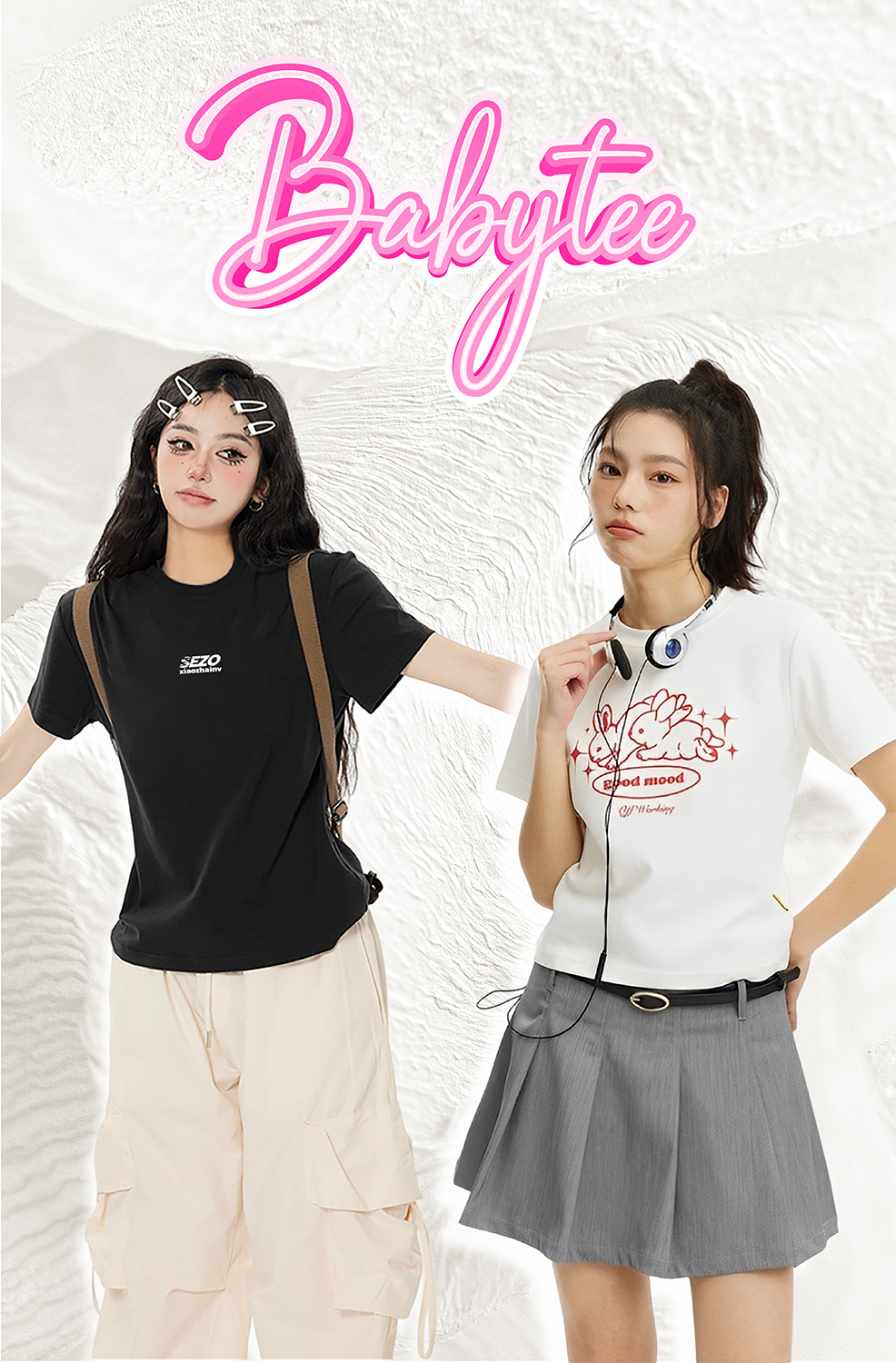 Trendsetter Baby Tee ผ้าฝ้ายพรีเมี่ยม 260gsm พิมพ์ลายตัวอักษรน่ารักและ ...