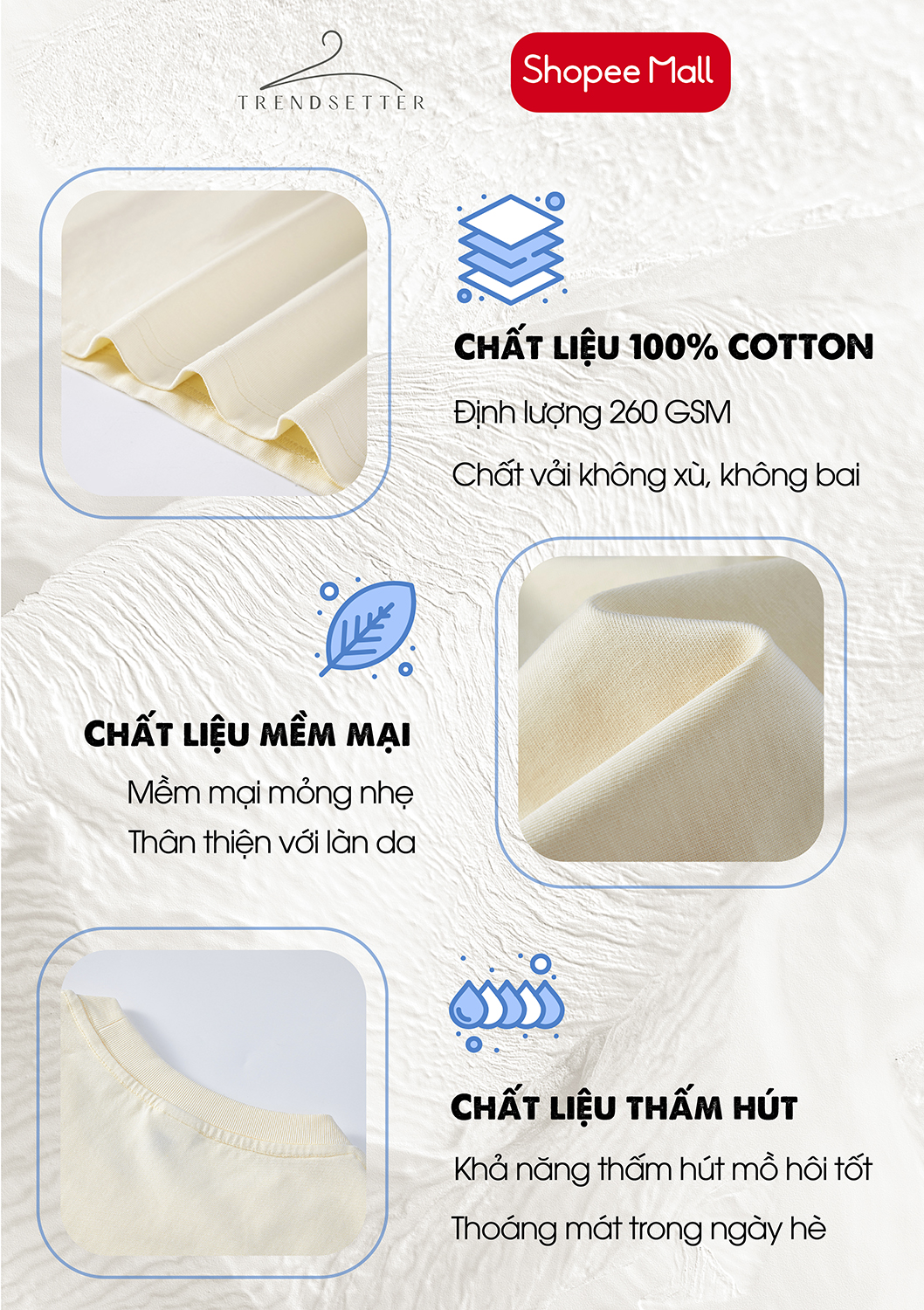 Trendsetter Baby Tee ผ้าฝ้ายพรีเมี่ยม 260gsm พิมพ์ลายตัวอักษรน่ารักและ ...