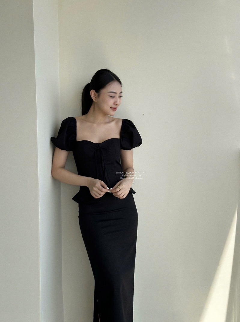 Milcah Top - เสื้อเชิ้ตแขนพัฟลูกไม้ (รูปถ่ายเดิม) | Shopee Thailand