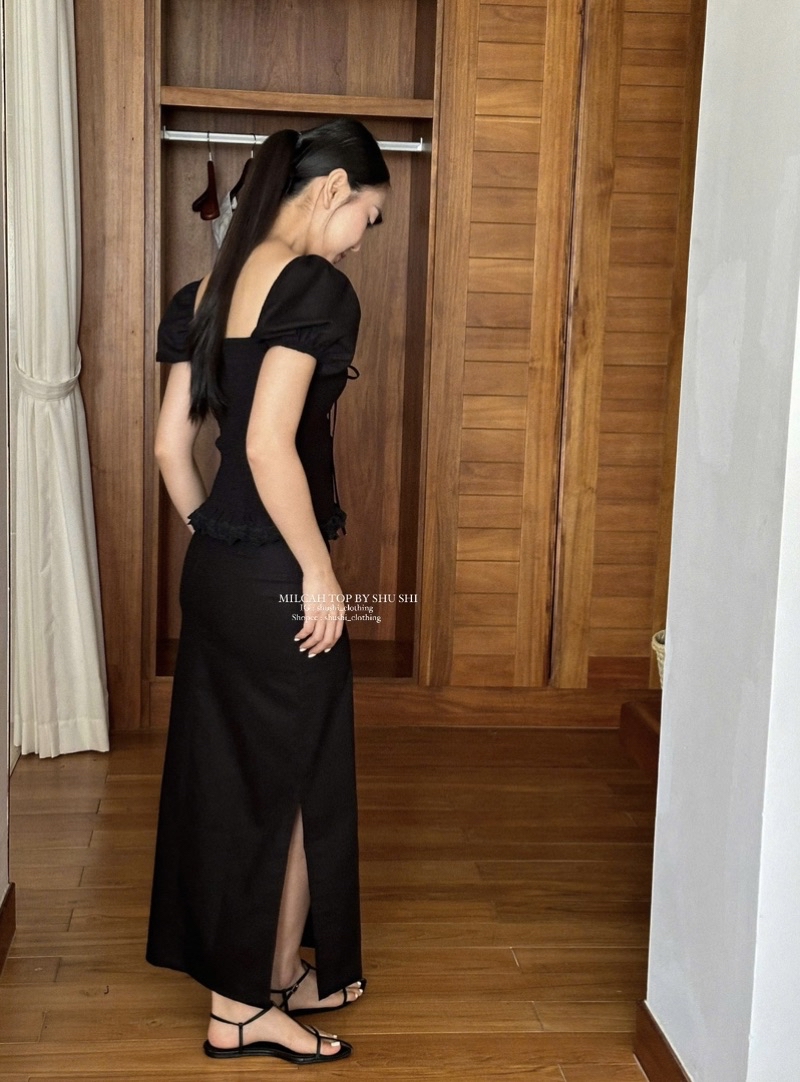 Milcah Top - เสื้อเชิ้ตแขนพัฟลูกไม้ (รูปถ่ายเดิม) | Shopee Thailand