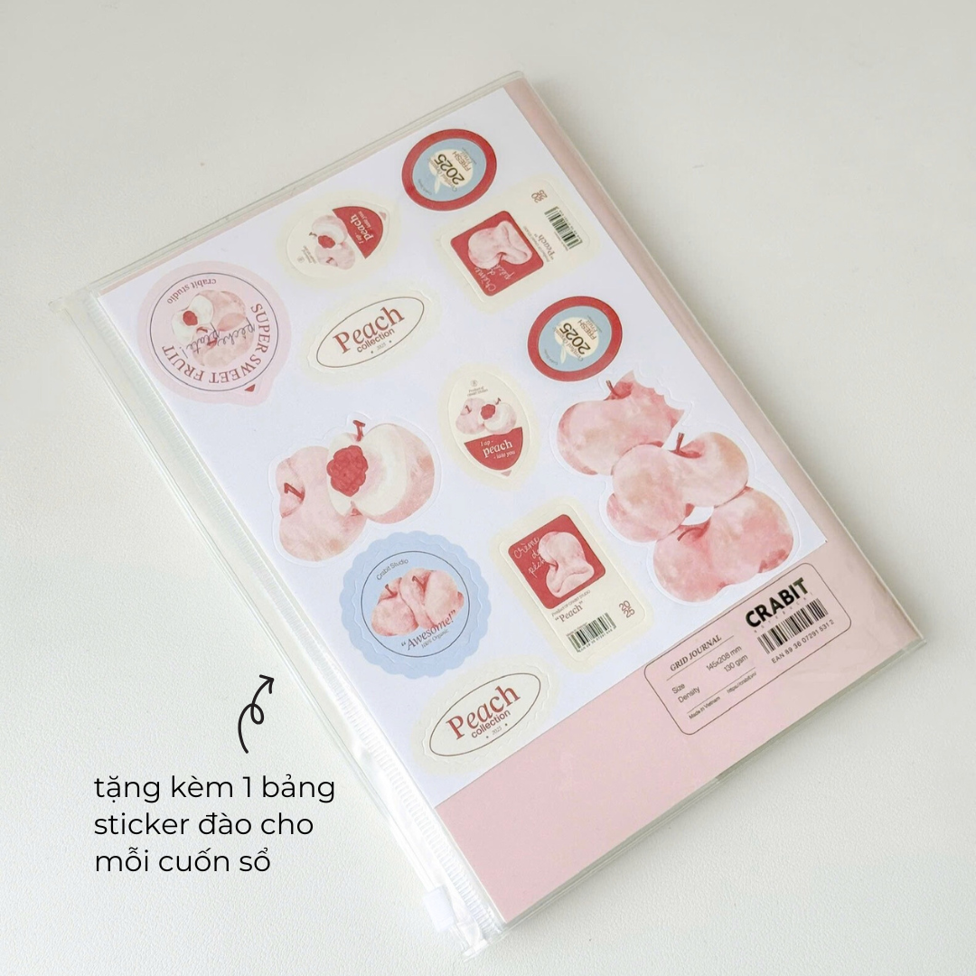 Notebook A5 A6 สมุดสเก็ตช์ภาพสี่เหลี่ยม Crabit Peach สมุดบันทึก dot ...
