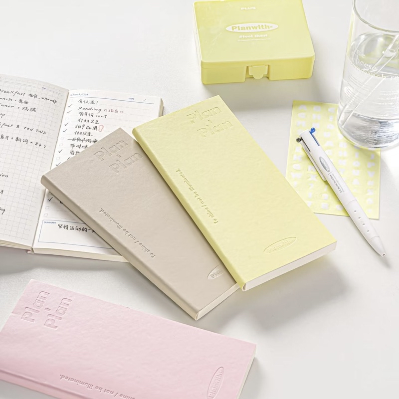 Planwith Slim PU Leather Notebook Planner/ To Do List 160 หน้า 100GSM Plan/ Plan พร้อมสติ๊กเกอร์ ...