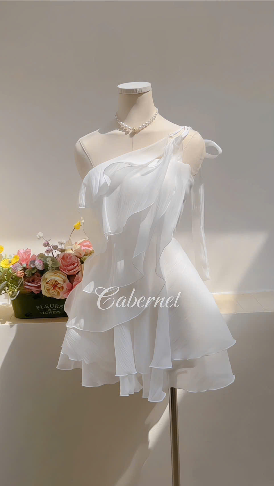 D274 Cabernet Moliss dress stylized เดรสสั้นไหล่เดียวสําหรับปาร์ตี้ ...