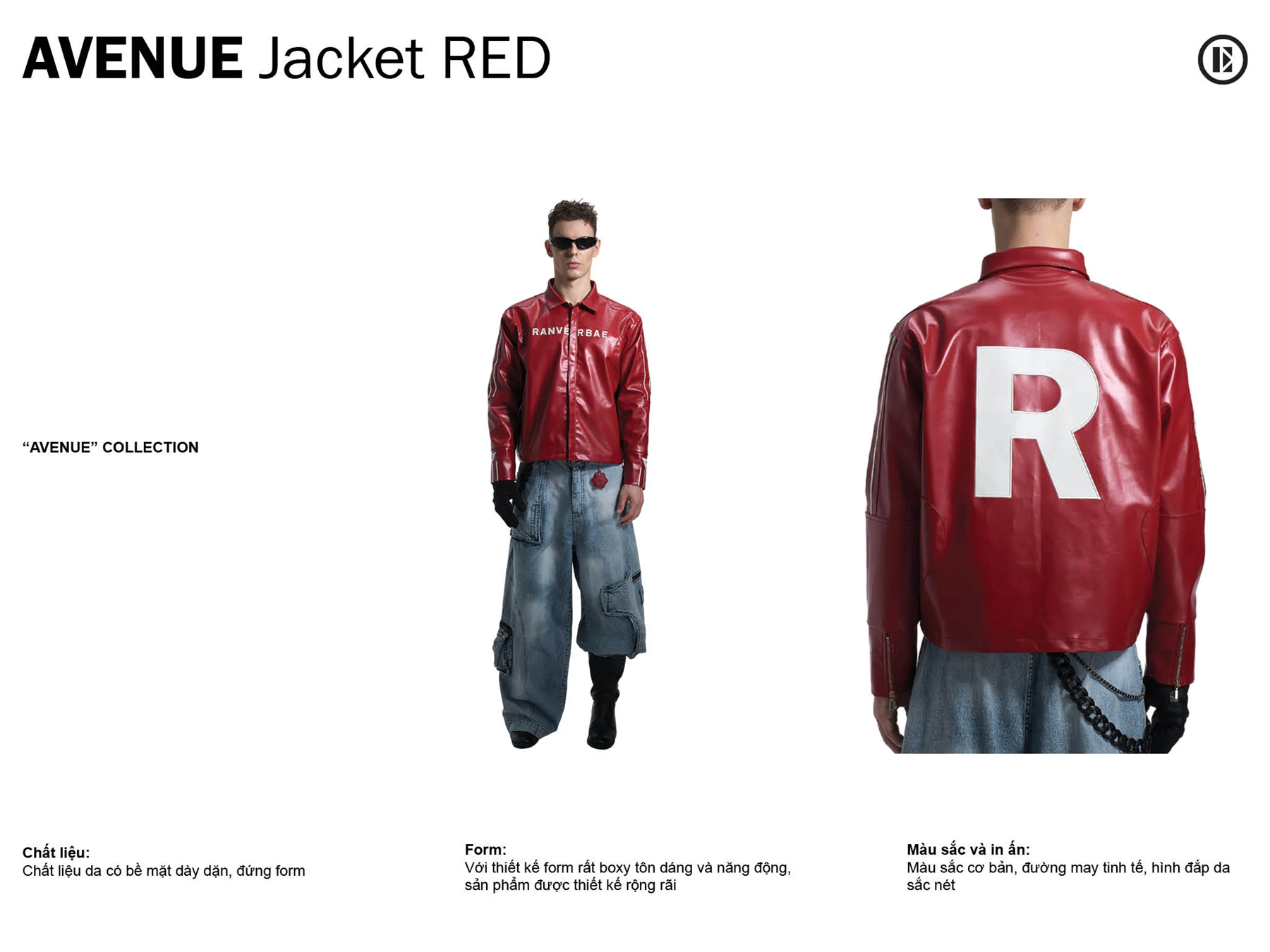 RVB Avenue เสื้อแจ็คเก็ตทรง Boxy สีแดง Unisex | Shopee Thailand