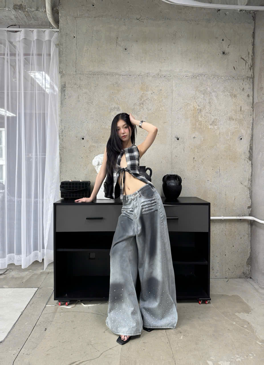 RAVEN - KILL SYSTEM กางเกงยีนส์ล้าง rhinestone แวววาว | Shopee Thailand