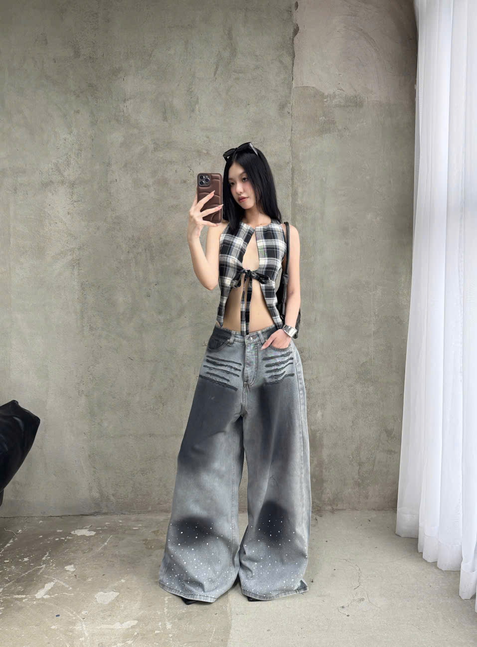 RAVEN - KILL SYSTEM กางเกงยีนส์ล้าง rhinestone แวววาว | Shopee Thailand