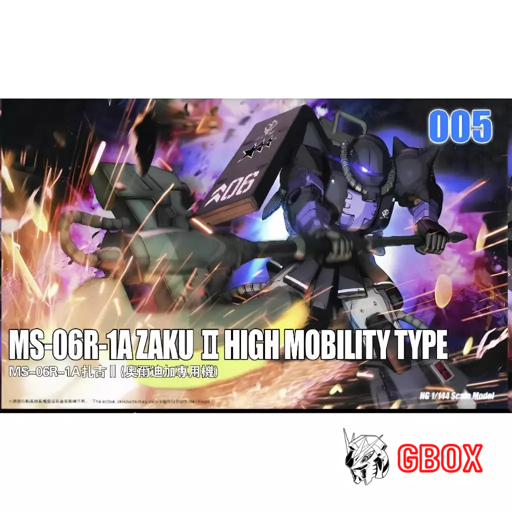 กันดั้ม HG GTO 005 Zaku II Ortega Black Tri-Stars Fighter พร้อมฐาน The Origin 1/144 ประกอบโมเดล ...