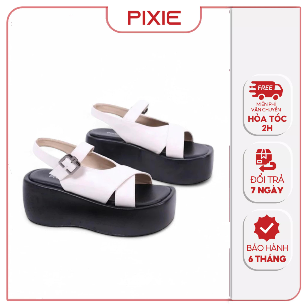 Pixie H363 รองเท้าแตะส้นเตารีดเปิดนิ้วเท้า 7 ซม. | Shopee Thailand
