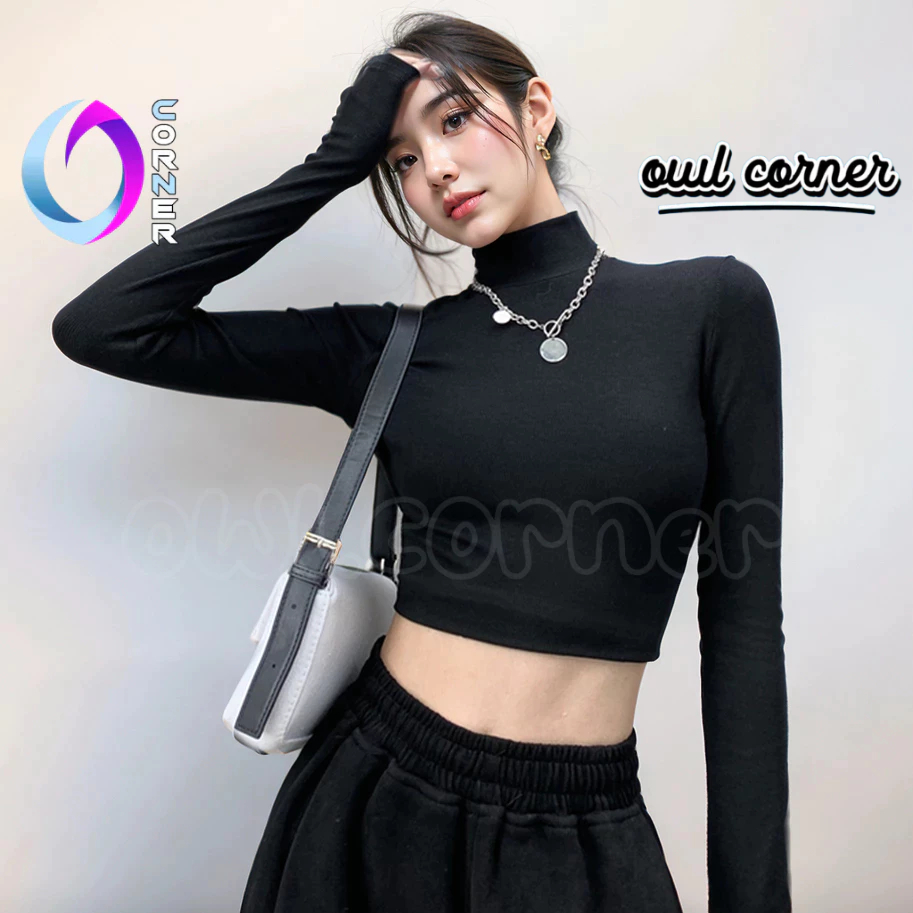 เสื้อเชิ้ตแขนยาวโครเชต์คอปกริบร่อง CR109, เสื้อยืดเข้ารูปพื้นฐานของ ...