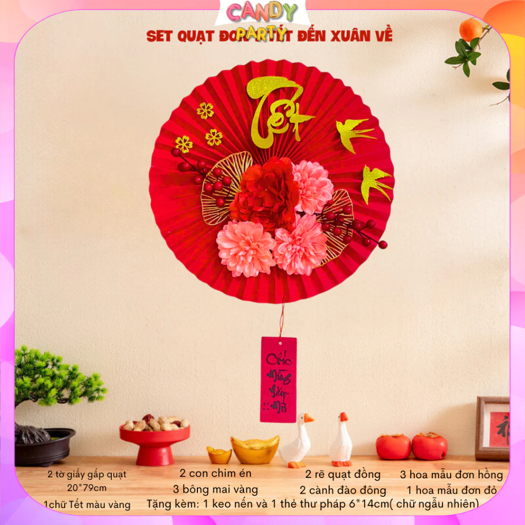 คอมโบชุดพัดลมตกแต่งสําหรับเทศกาลปีใหม่จันทรคติ At Ty Spring 2025 โมเดล ...