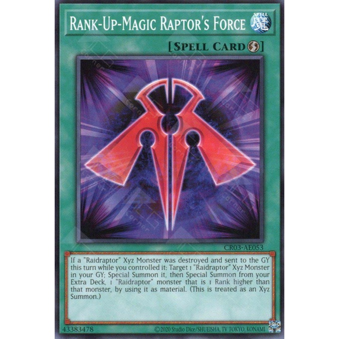 Yugioh! การ์ด - "Rank-Up-Magic Raptors Force" - CR03-AE053 | Shopee ...