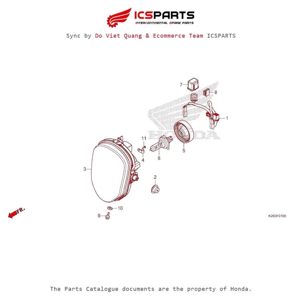 ไฟหน้า (F-1-A) HONDA Msx 125 Parts Catalog | Shopee Thailand