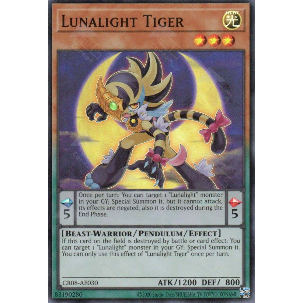 การ์ด Yugioh! - CR08-AE030 - Lunalight Tiger | Shopee Thailand
