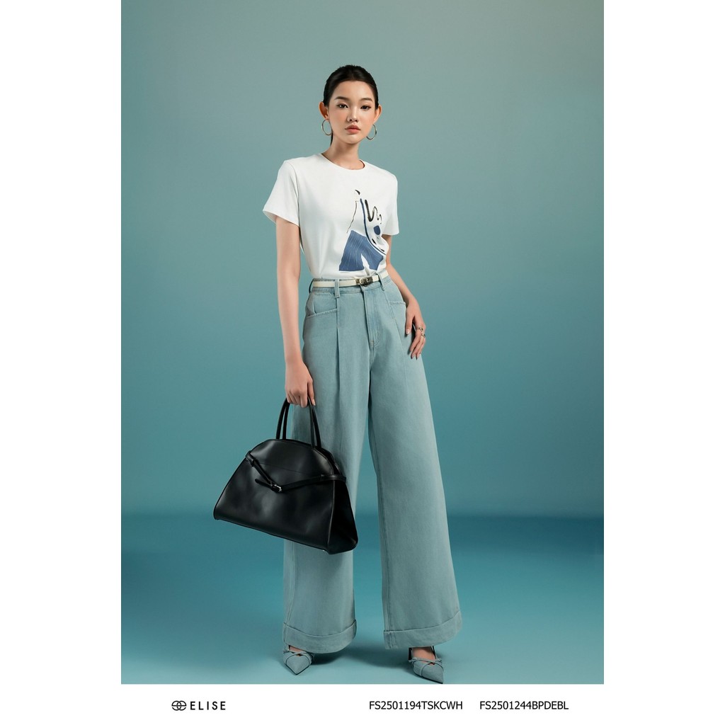 กางเกงยีนส์ Elise FS design สีฟ้าอ่อน leve hem2501244BPDEBL (O2O ...