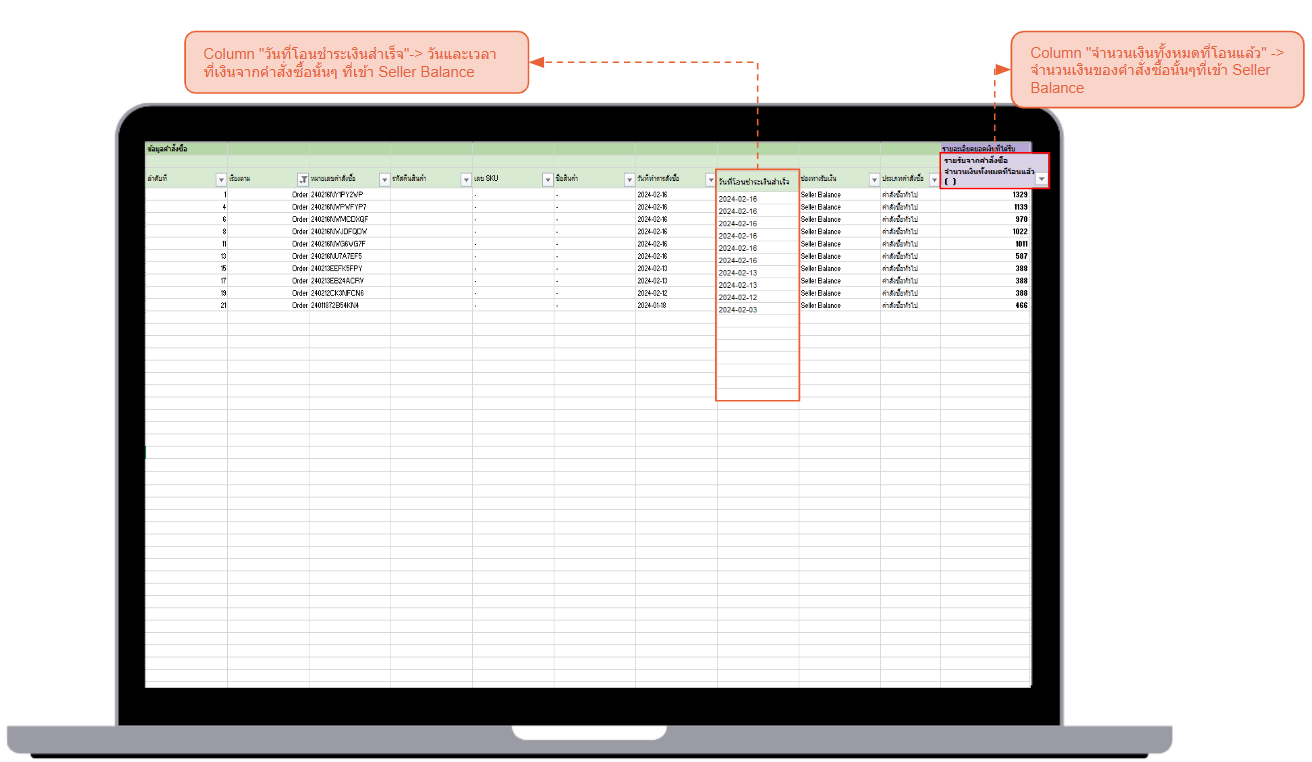 วิธีการกระทบยอดระหว่าง Income Report เเละ รายงาน Seller Balance | ศูนย์ ...
